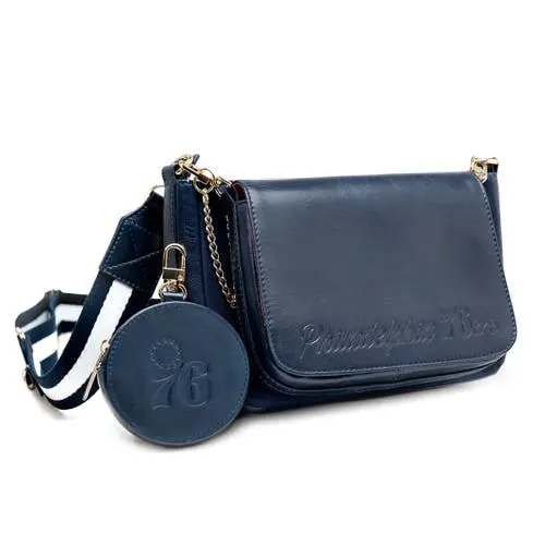 LUSSO Philadelphia 76ers Rianna Multi Pouchette Bag - Navy