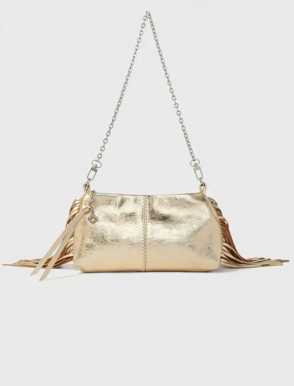 Maje Miss M Metallic Clutch - Gold