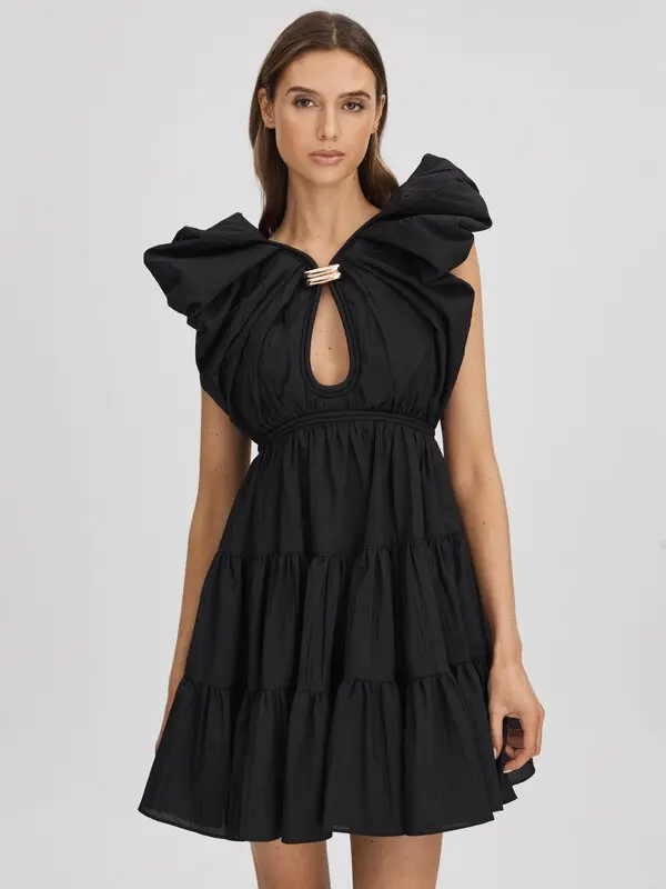 Acler Conara Tiered Midi Dress In Black - 61% Off | Editorialist