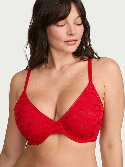 Victoria's Secret Body Victoria Invisible Lift Full-coverage Minimizer Bra - Red