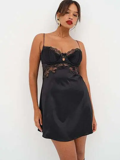 for love and lemons black slip dress Red Sheath V-neck Lace Tight Mini Homecoming Dress MH584 main image 0