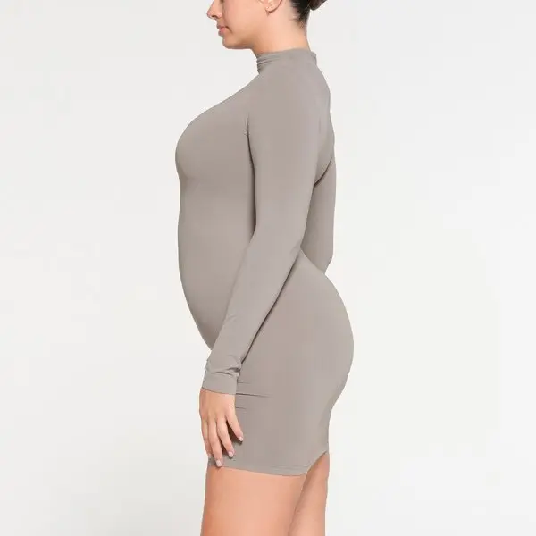 v neck long sleeve white dress Kerry Layered Balloon Sleeve Dress White S