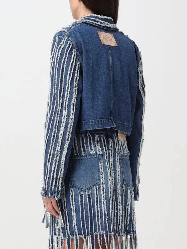 TWINSET Distressed Jacket With Fringe Detail