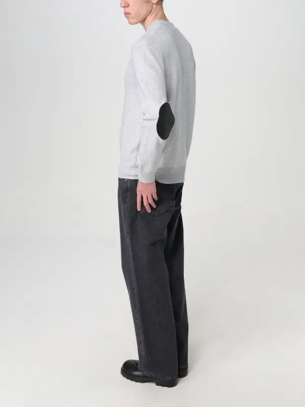 Bottega Veneta Ribbed Crew Neck Sweater With Patch Detail - Grey