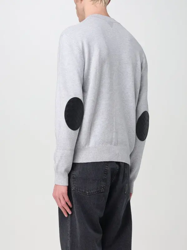Bottega Veneta Ribbed Crew Neck Sweater With Patch Detail - Grey