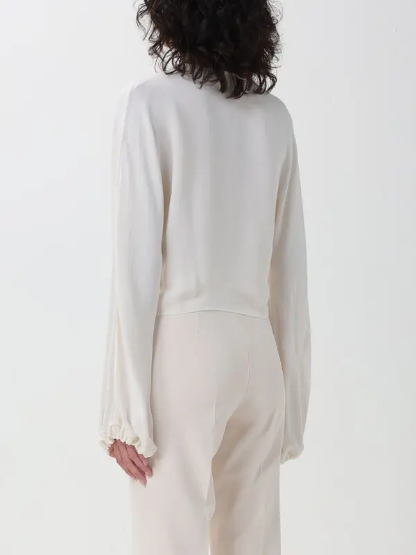 Elisabetta Franchi Draped Knot Detail V-neck Blouse