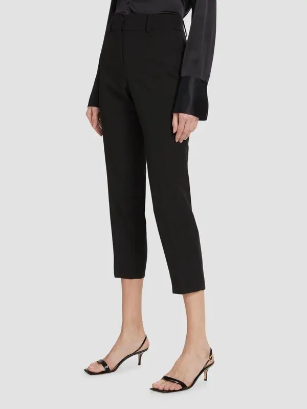 MILLY Nicola Crop Cady Pants - Black