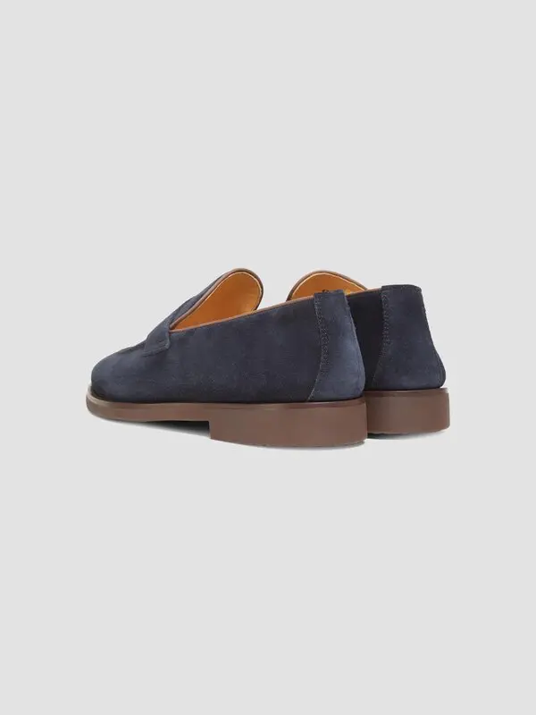 Brunello Cucinelli Leather Loafers - Navy