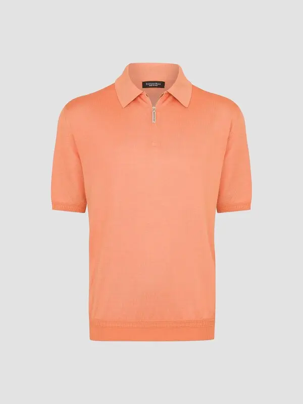 Stefano Ricci Zip Polo Shirt - Orange