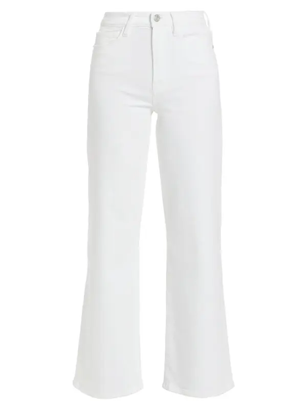 FRAME Le Slim Palazzo Mid-rise Stretch Flare Jeans - White