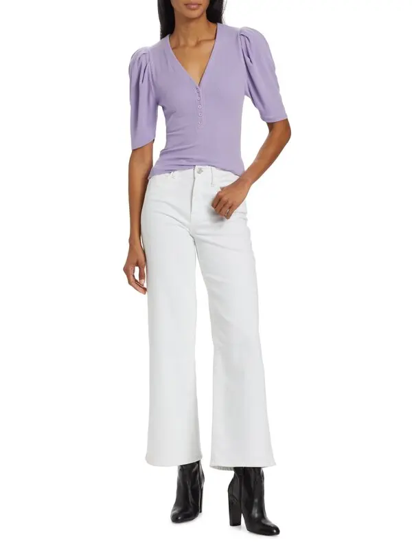 FRAME Le Slim Palazzo Mid-rise Stretch Flare Jeans - White