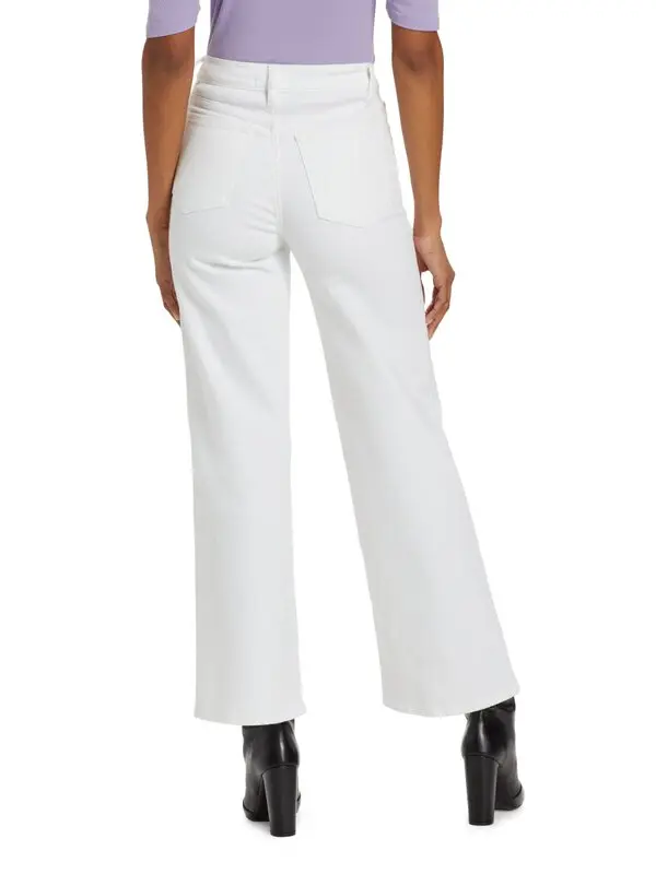 FRAME Le Slim Palazzo Mid-rise Stretch Flare Jeans - White