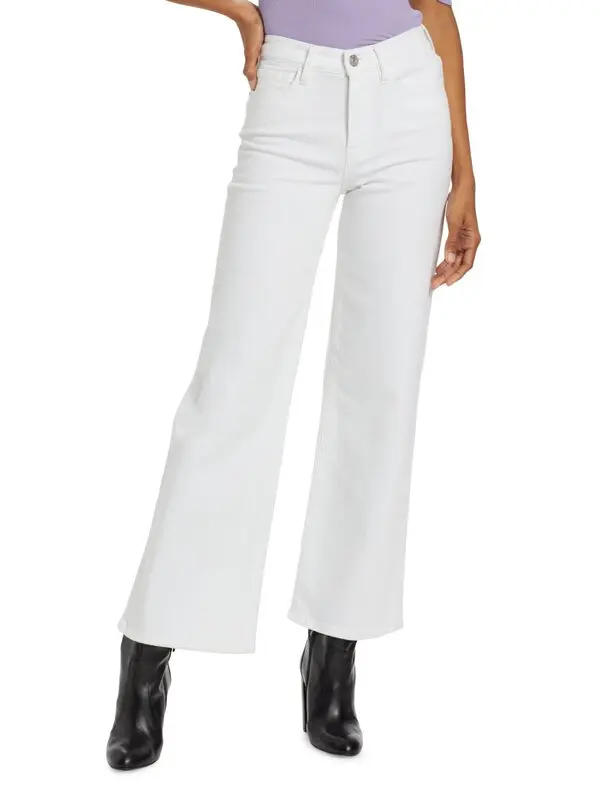 FRAME Le Slim Palazzo Mid-rise Stretch Flare Jeans - White