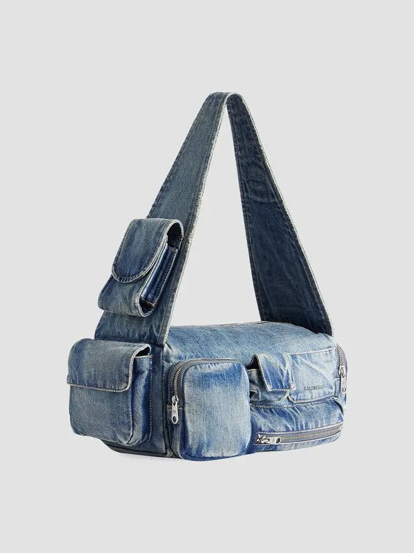 Balenciaga Superbusy Sling Shoulder Bag - Blue