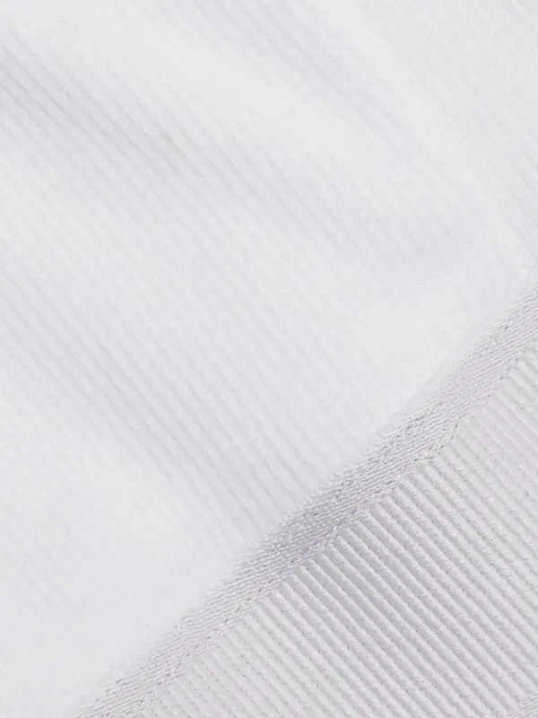 Versace Rib-knit Logo Bralette - White