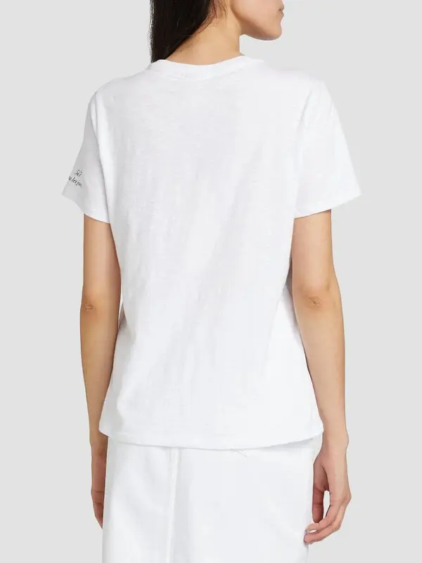 Cinq À Sept Bonjour Smiling Heat Graphic Cotton T-shirt