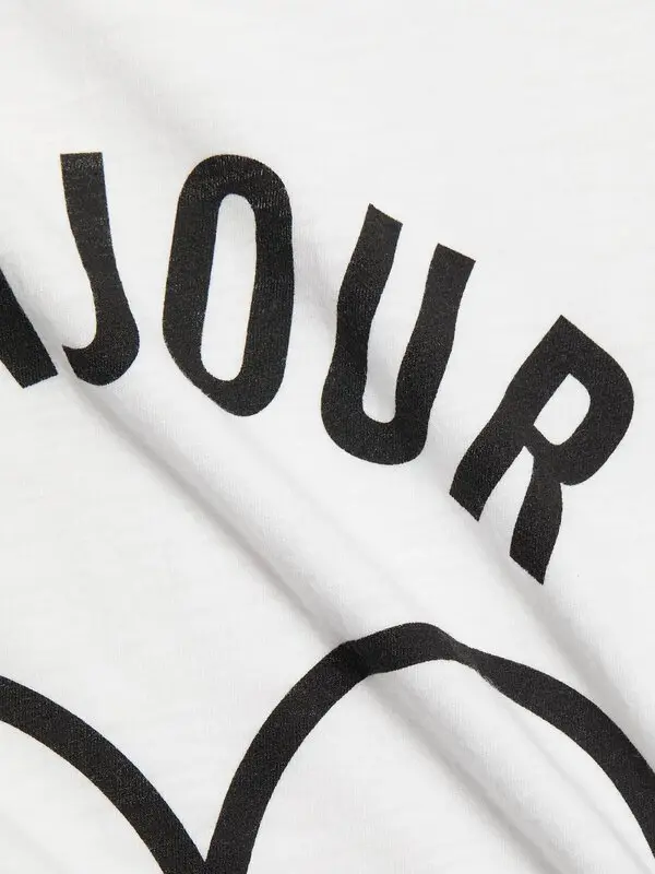Cinq À Sept Bonjour Smiling Heat Graphic Cotton T-shirt