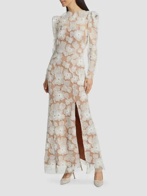 ELLIATT The New Bride Darcy Embellished Mesh Gown