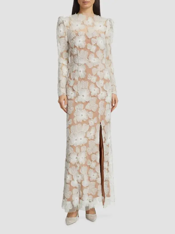 ELLIATT The New Bride Darcy Embellished Mesh Gown