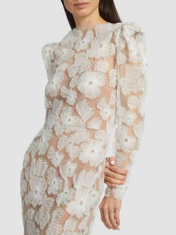 ELLIATT The New Bride Darcy Embellished Mesh Gown