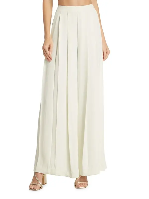 L'Agence Nova Pleat Straight-leg Pants - Ivory