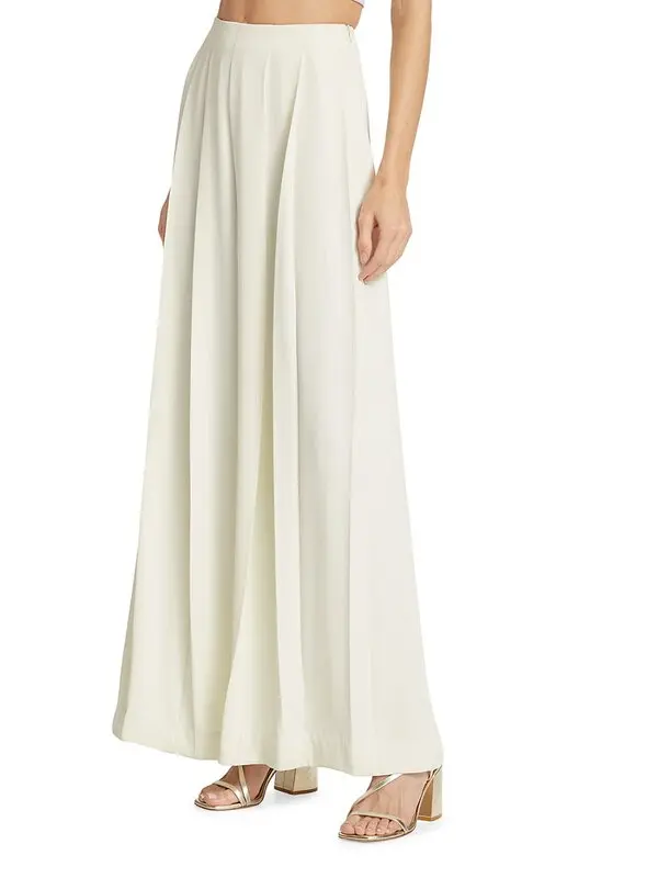 L'Agence Nova Pleat Straight-leg Pants - Ivory