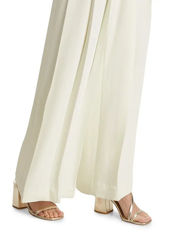 L'Agence Nova Pleat Straight-leg Pants - Ivory