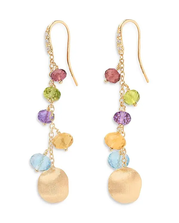 Marco Bicego 18k Yellow Gold Africa Gemstone & Diamond Drop Earrings - Multi/gold