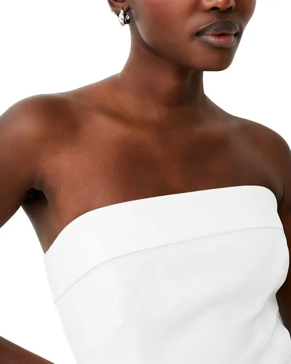 French Connection Echo Crepe Strapless Midi Dress In Summer White - 63% Off  | Editorialist