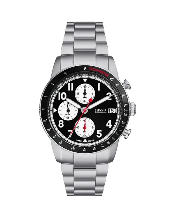 Fossil Sport Tourer Chronograph Watch - Black/silver
