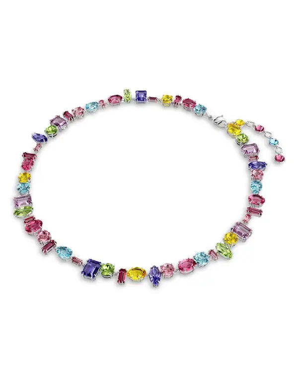 SWAROVSKI Gema Crystal Necklace Rhodium Plated