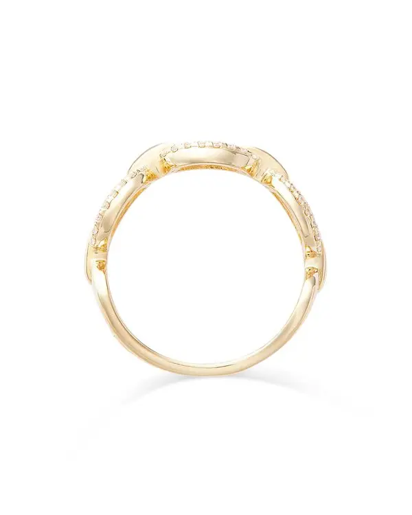 Bloomingdale'S Diamond And 14k Yellow Mariner Link Ring