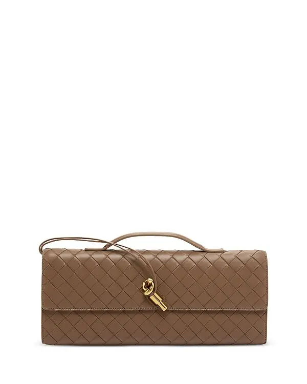 Bottega Veneta Andiamo Intrecciato Leather Clutch - Pinecone Leather