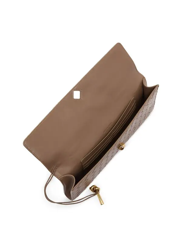 Bottega Veneta Andiamo Intrecciato Leather Clutch - Pinecone Leather