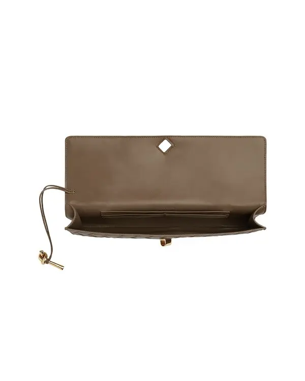Bottega Veneta Andiamo Intrecciato Leather Clutch - Pinecone Leather