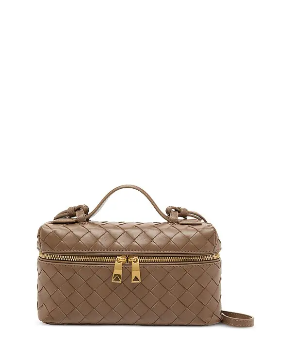 Bottega Veneta Intrecciato Leather Vanity Case - Pinecone/gold