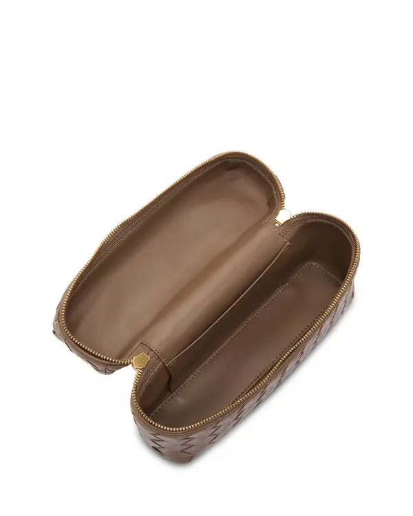 Bottega Veneta Intrecciato Leather Vanity Case - Pinecone/gold
