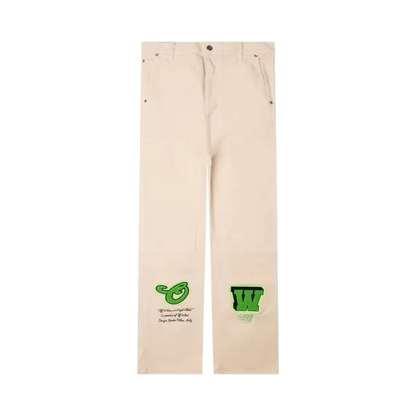 Off-White Straight Leg Varsity Hammer Flare Denim Jeans