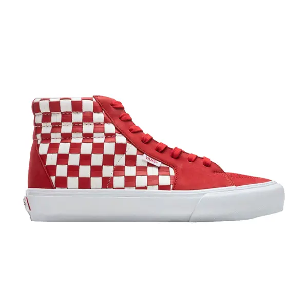 VANS Style 38 Leather Woven High-top Sneakers - Red