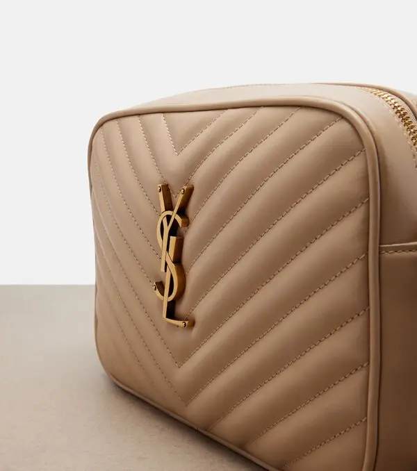 Saint Laurent Lou Quilted Leather Camera Bag - Beige