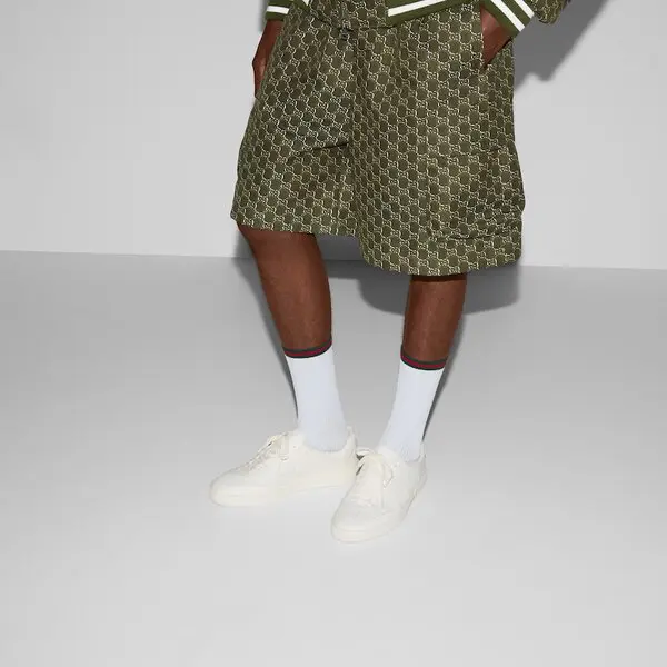 Gucci Leather Sneakers With Interlocking G