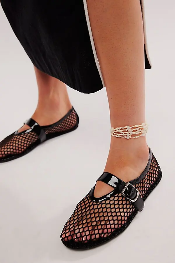 Jeffrey Campbell Sutton Mesh Mary Janes - Black | Editorialist