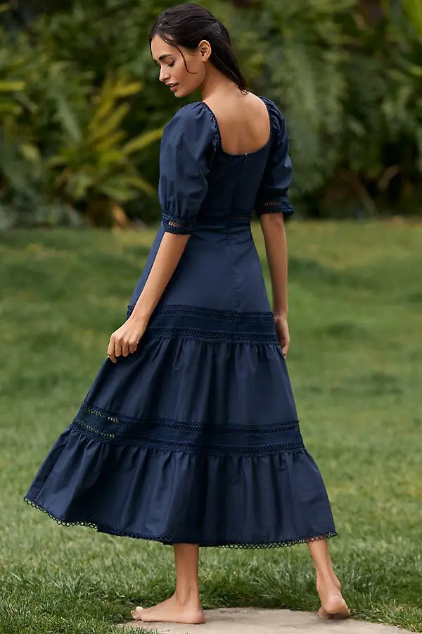 princess polly baby blue dress Peixoto Isabella Midi Dress - Navy