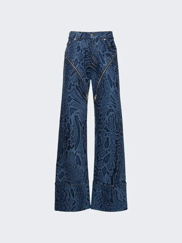 MUGLER Snake Print Jeans