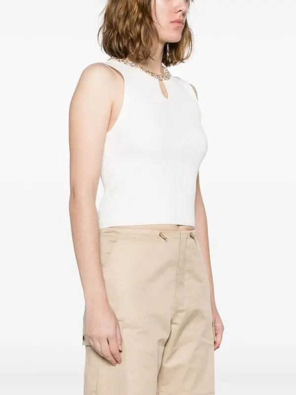 Sandro Rhinestone-embellished Ribbed Top