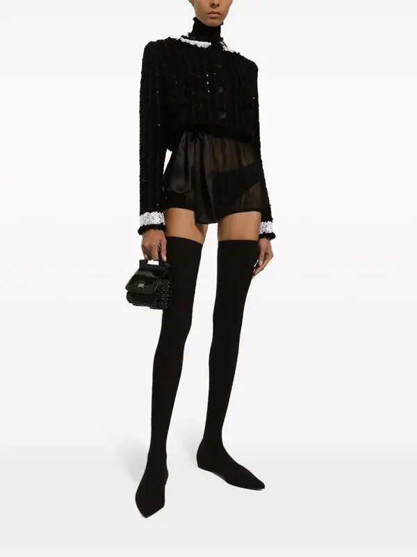 Dolce & Gabbana Sequin-embellished Cropped Jacket
