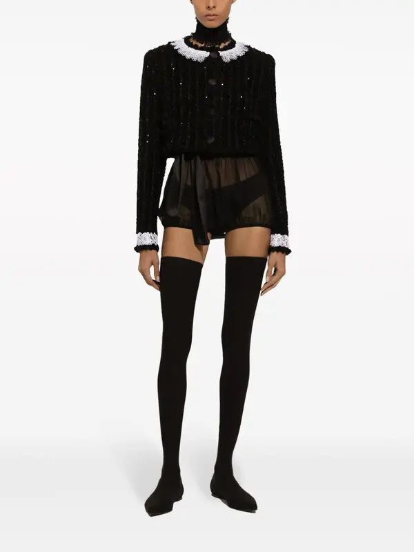 Dolce & Gabbana Sequin-embellished Cropped Jacket