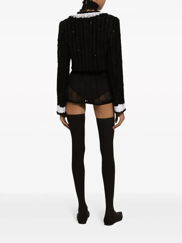 Dolce & Gabbana Sequin-embellished Cropped Jacket