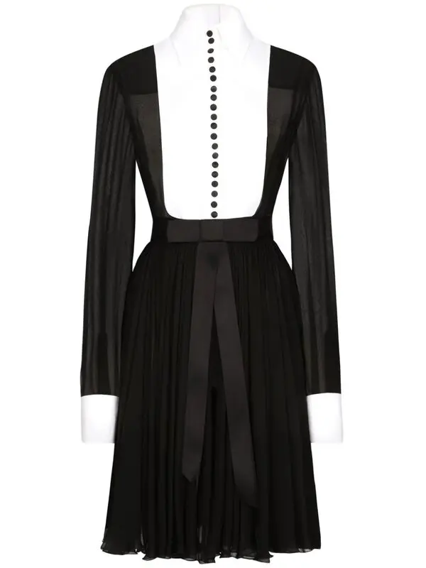 Dolce & Gabbana Bib-collar Silk-blend Shirt Dress