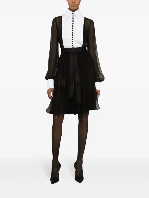Dolce & Gabbana Bib-collar Silk-blend Shirt Dress